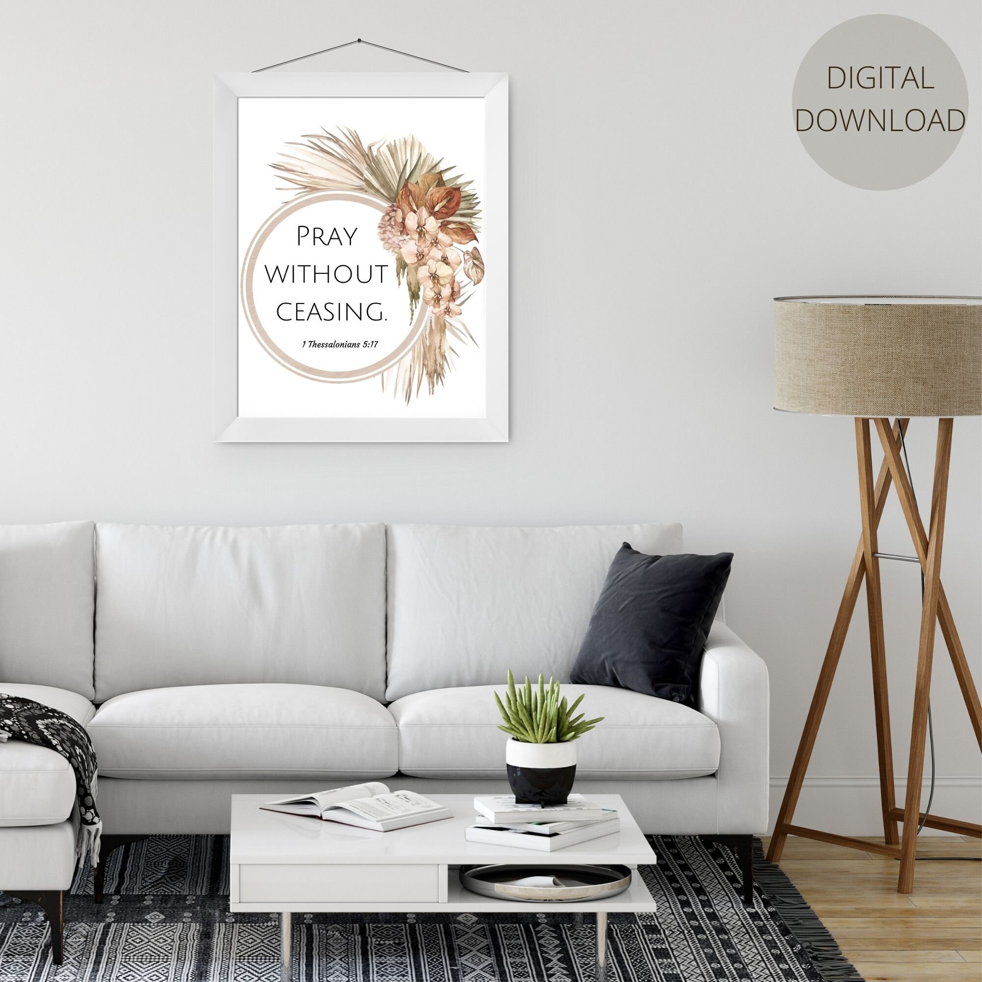 1 Thessalonians 5:17 "pray Without Ceasing" Bible Verse, Wall Art ...