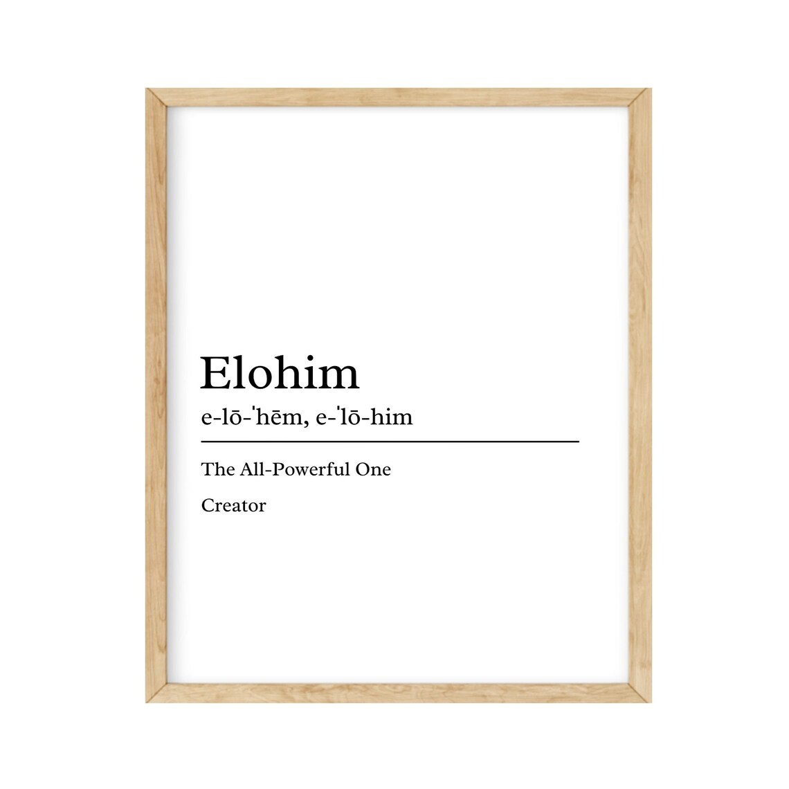 Elohim Definition Print, Christian Printable, All Powerful One, the ...