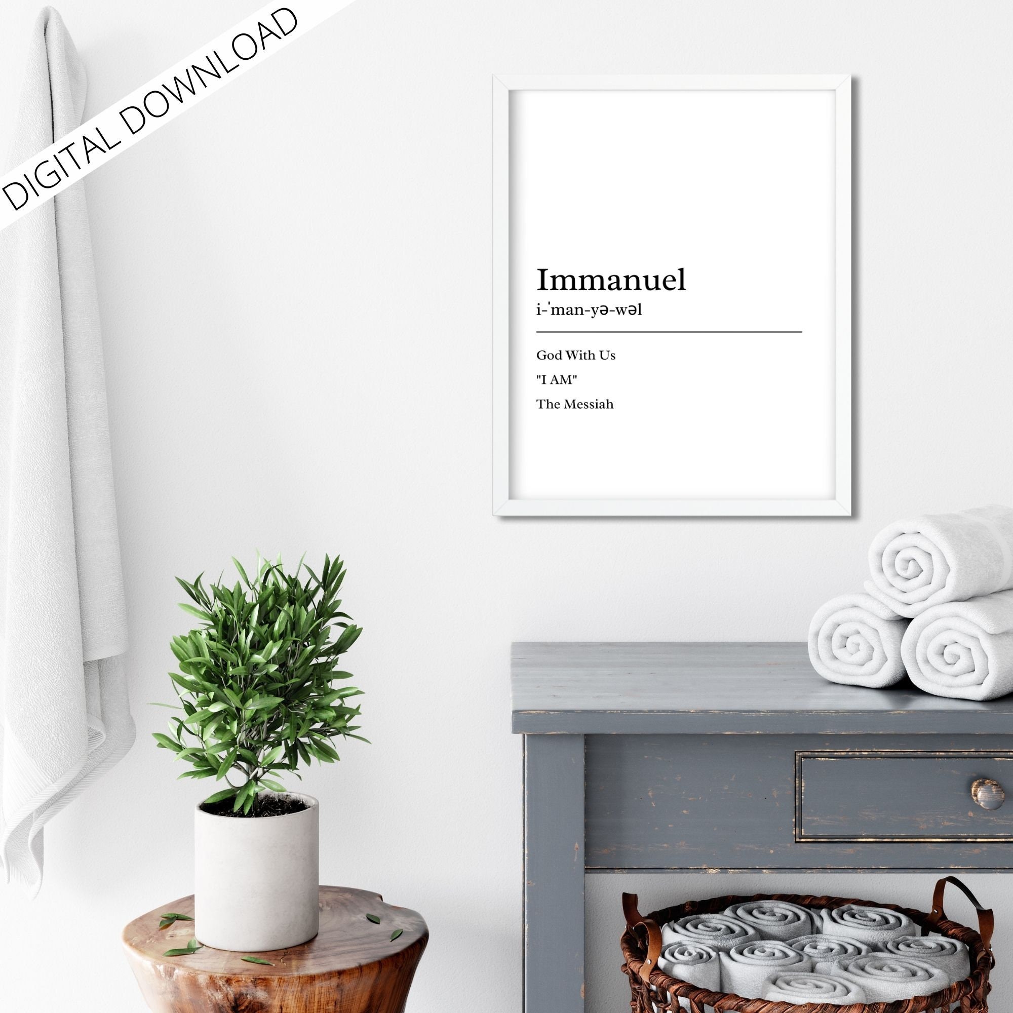 Immanuel Definition Print, Christian Printable, God With Us, "i Am ...
