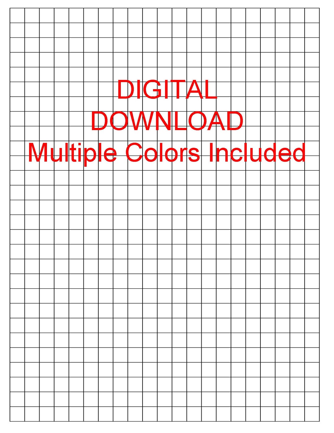 3/8 (0.375) Inch Printable Graph Paper - Includes Multiple Grid Color ...