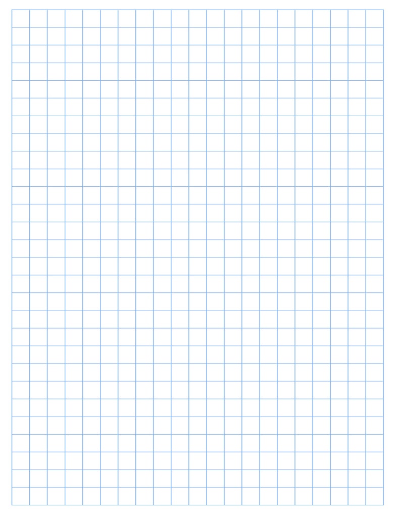 3/8 (0.375) Inch Printable Graph Paper - Includes Multiple Grid Color ...