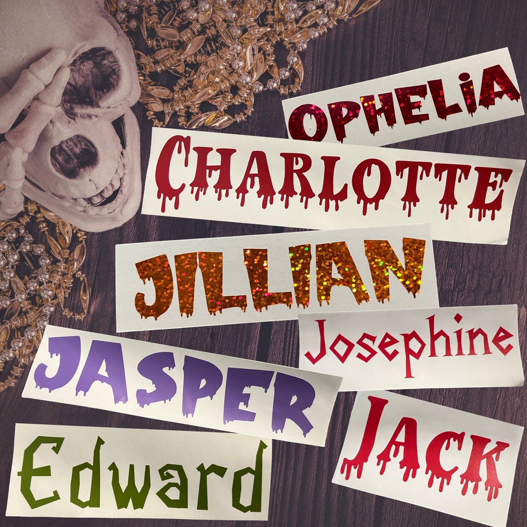 Halloween Font Vinyl Name Decal Holographic or Matte Personalized ...