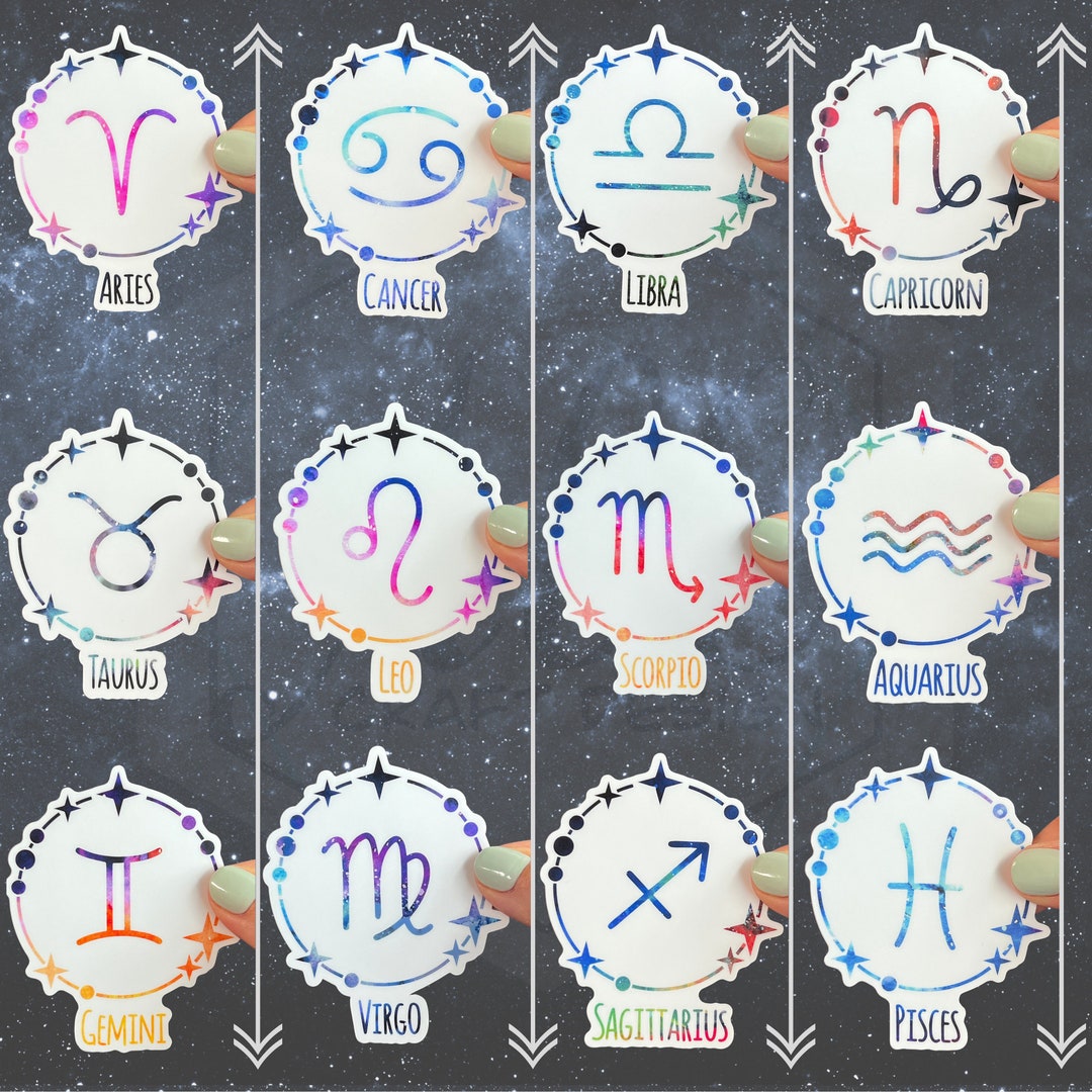 Celestial Zodiac Signs Vinyl Sticker - Etsy