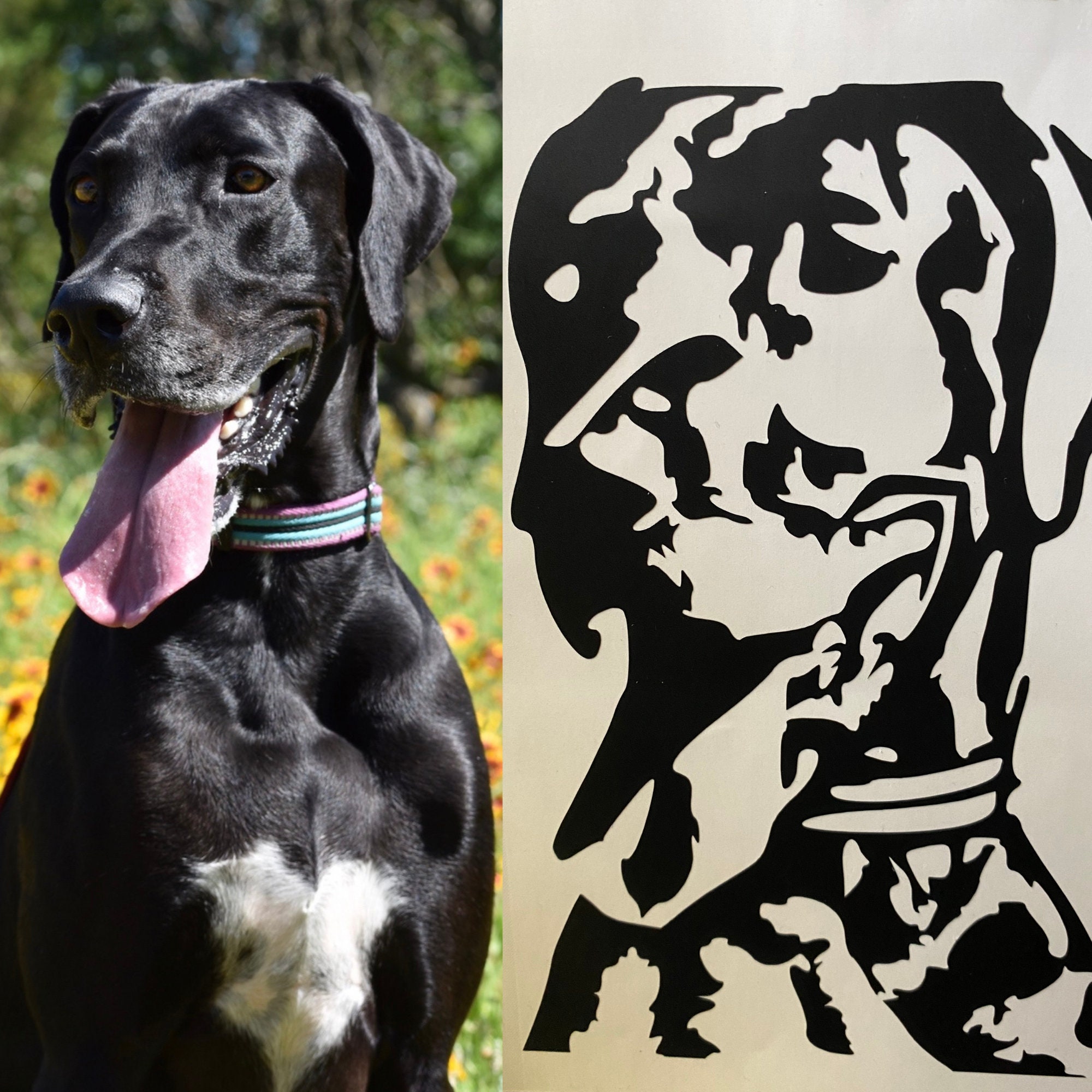 Custom Dog Portrait Vinyl Decal Personalized Dog Car Decal | Etsy