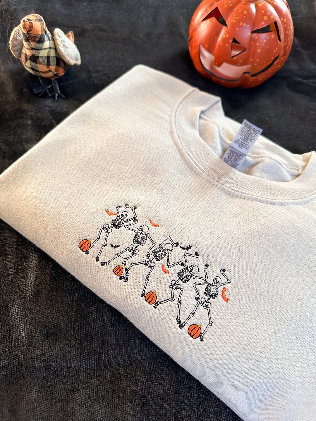 Subtle Halloween Embroidered Crewneck Halloween Sweatshirt Dancing ...