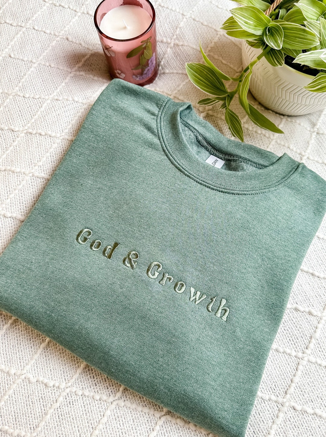 God Growth Christian Sweatshirt Embroidered Crewneck Christian Apparel ...