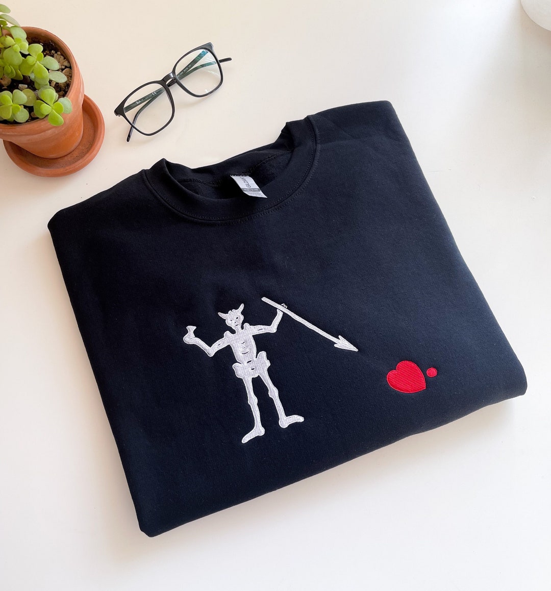 OFMD Embroidered Sweatshirt Embroidered Sweater Blackbeard Stede Bonnet ...