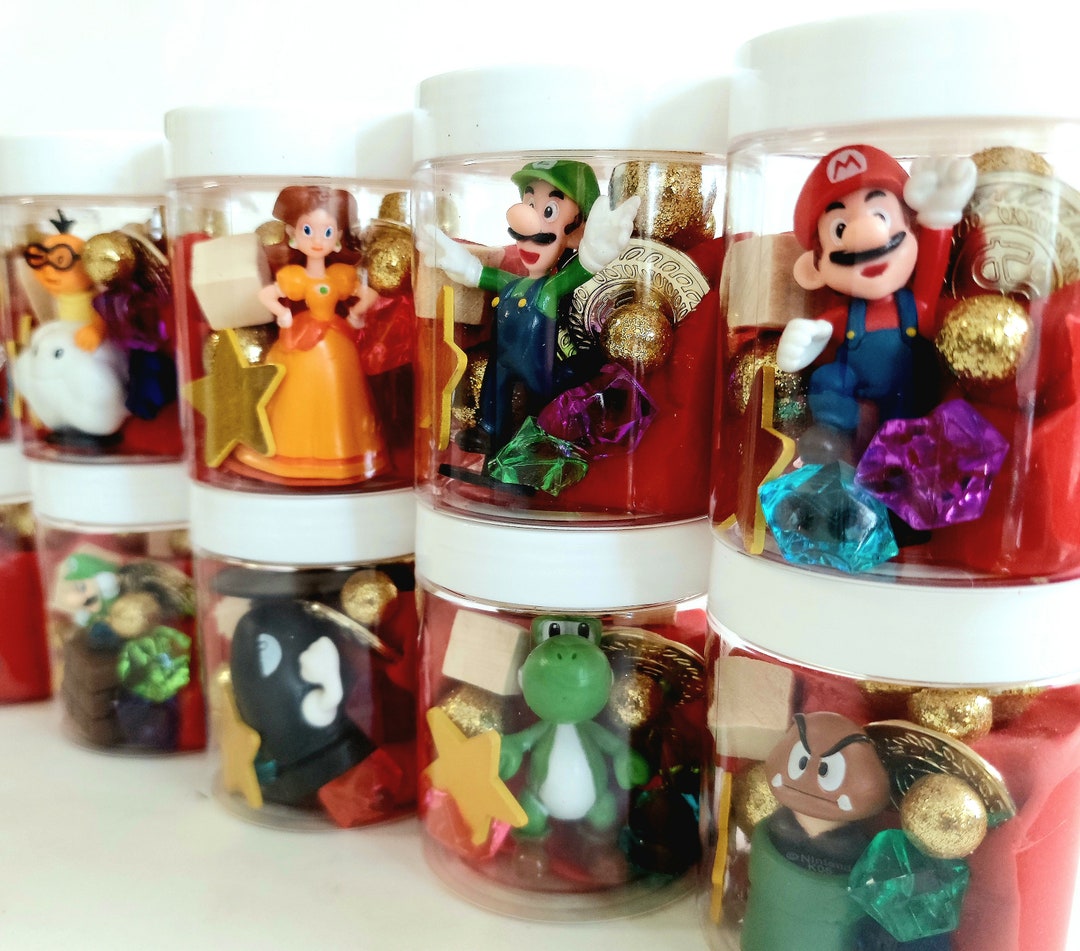 Mario Sensory Jars, Super Mario, Mario Party Favors, Playdough Jar ...