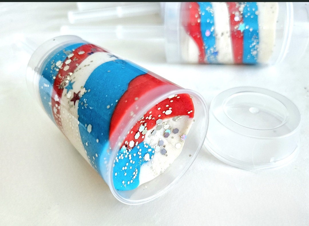 4th of July Party Favors, Playdough Push Pop, Playdough Party Favor ...