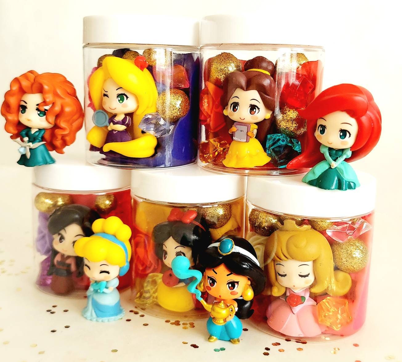 Princess Play Dough Jar Princess Party Favors Playdough Kit - Etsy