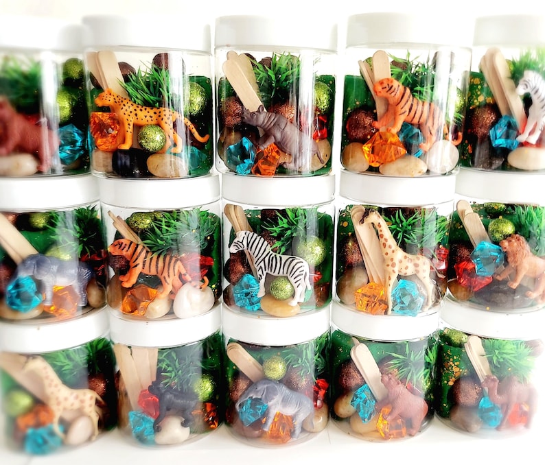 Zoo Playdough Jars, Safari Party Favors, Jungle Birthday Favors, Wild ...
