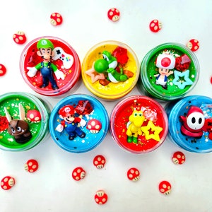 Super Mario Party Favors, Mario Play Dough Jar, Playdough Jar, Play ...