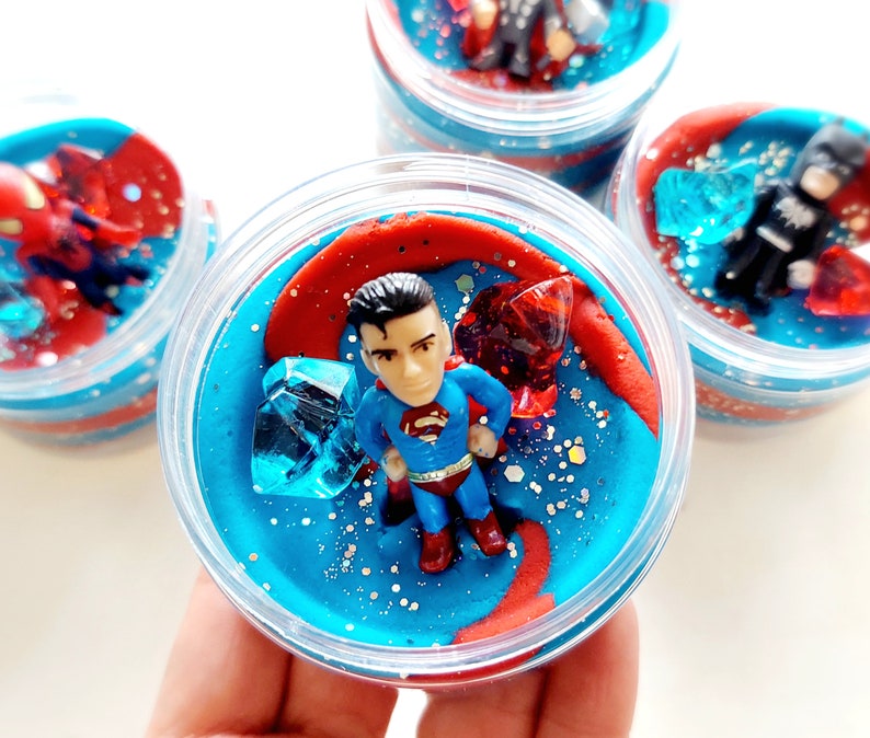 Superhero Play Dough Jar, Avengers Party Favors, Sensory Kit, Playdough ...