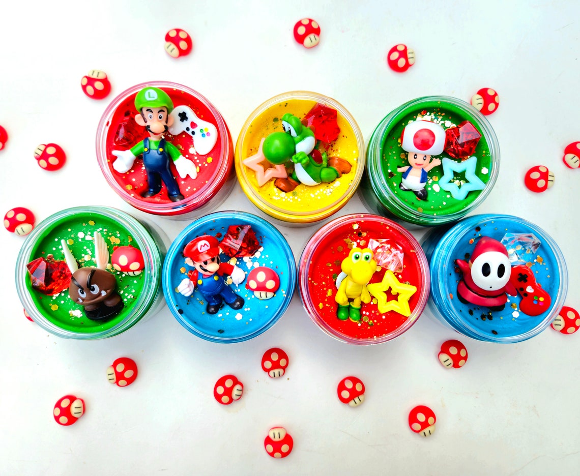 Super Mario Party Favors Mario Play Dough Jar Playdough Jar - Etsy