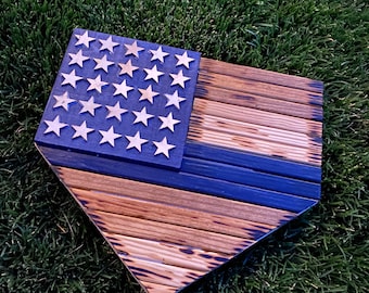 Wooden Flag Home Plate - Etsy