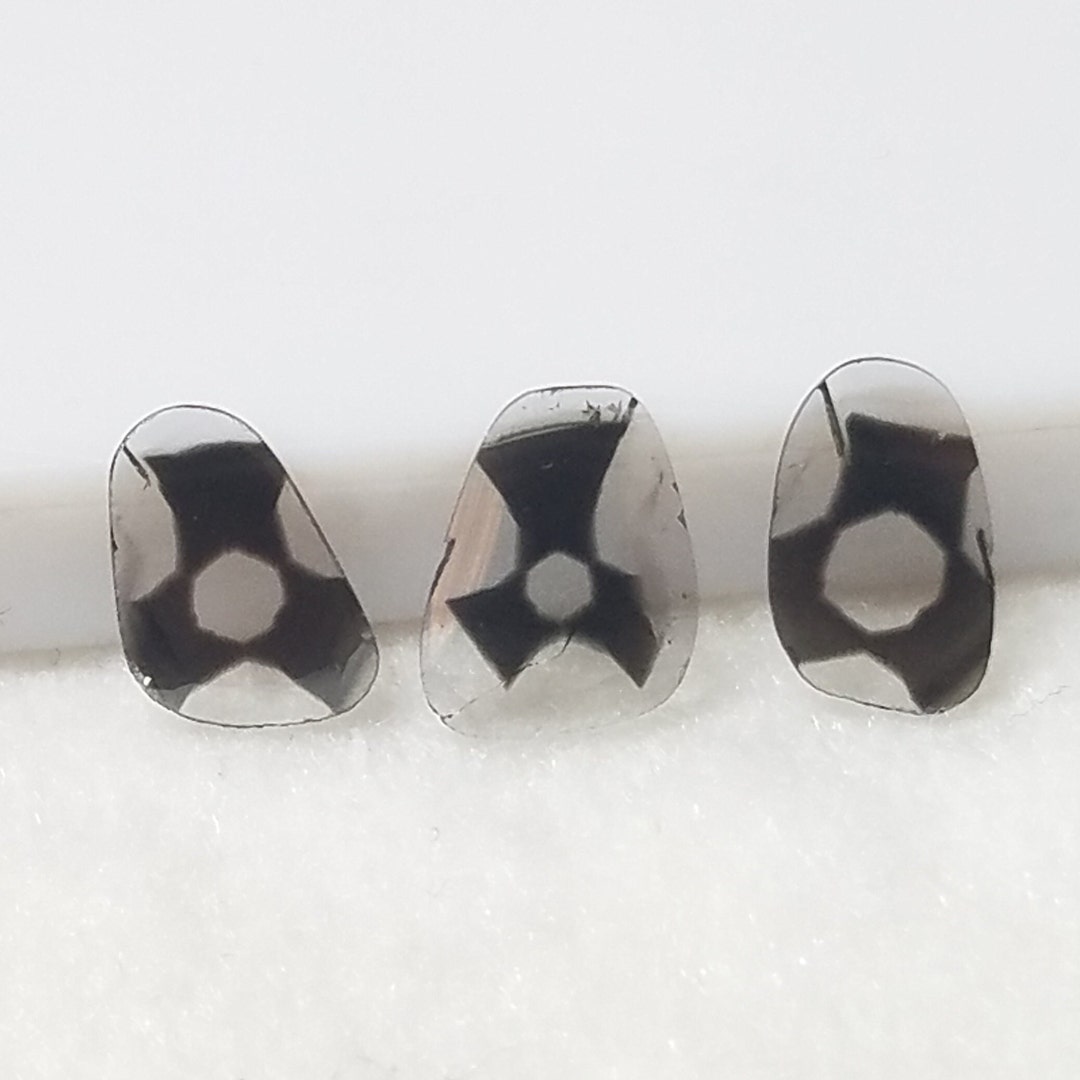 Trapiche Diamond Slice: 0.77CT White & Black Polki Diamond Set - Etsy