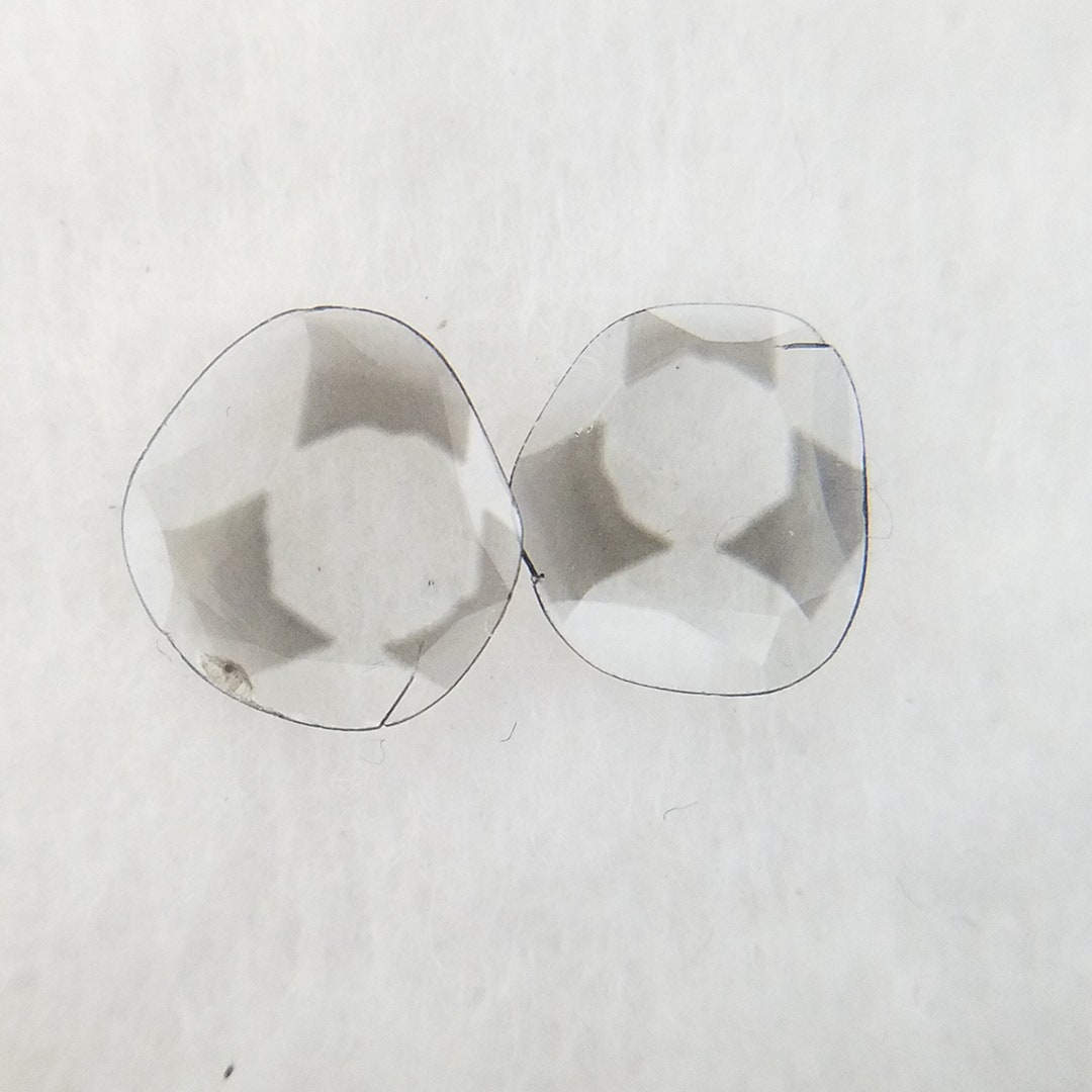 0.36ct(2pc), 7.0x7.0mm 7.0x6.5mm Trapiche Diamond, Natural Slice (zimba ...
