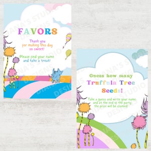 Birthday Party Signage, 'oh the Places You'll Go' Dr. Seuss Pastel Kids ...
