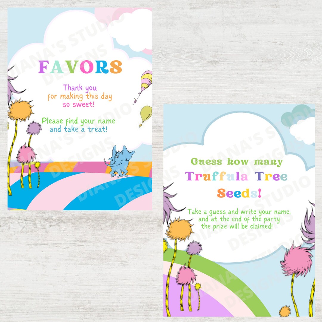 Birthday Party Signage, 'oh the Places You'll Go' Dr. Seuss Pastel Kids ...