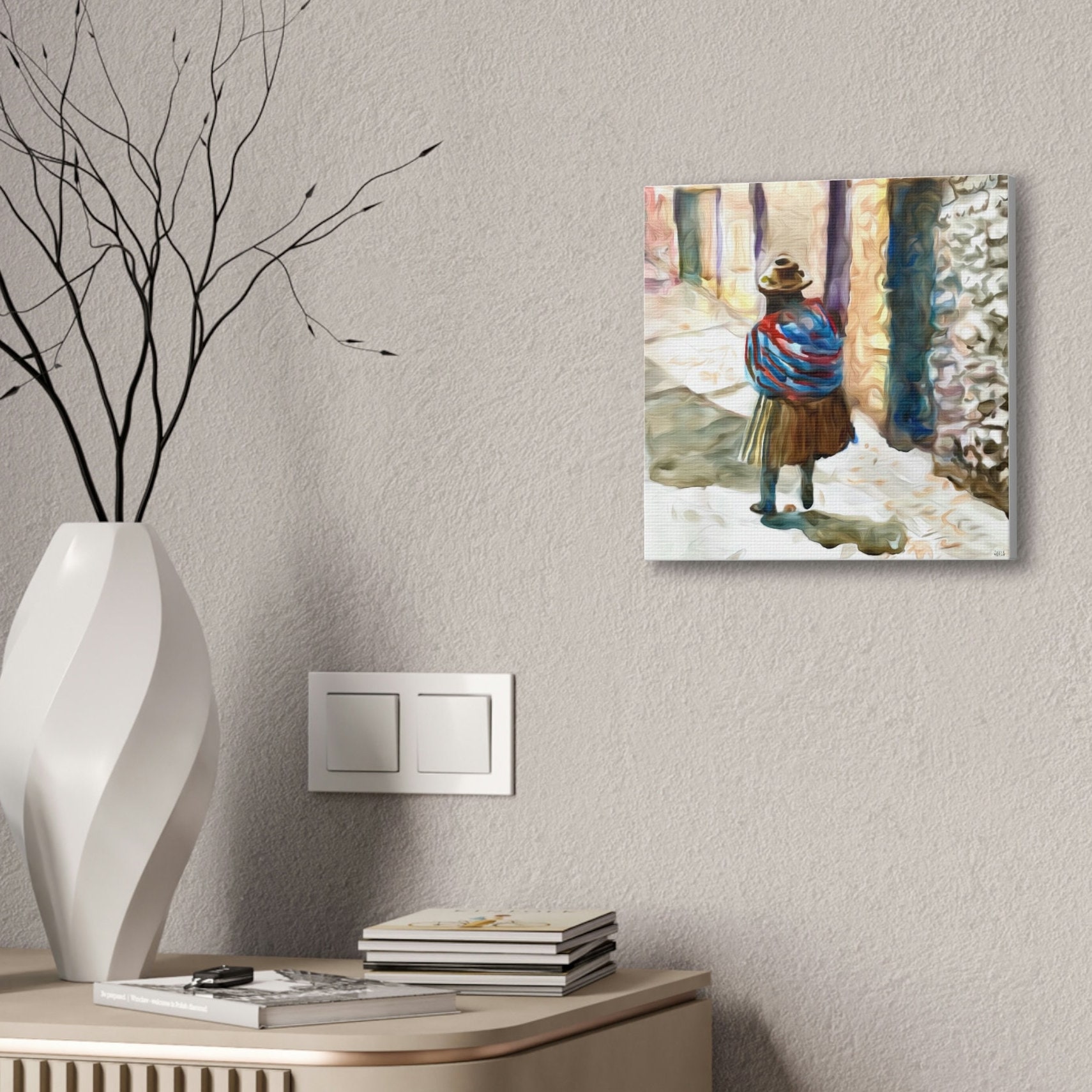 Peru Art Peruvian Art Peruvian Woman Painting Print Peru Art Canvas ...