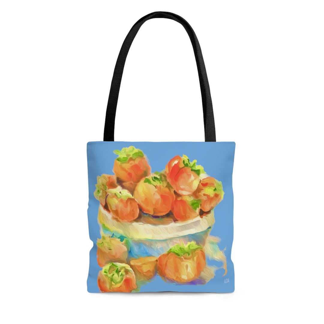 Fruit Bag, Persimmons Bag, Persimmons Art, Fruit Tote Bag, Art Bag ...