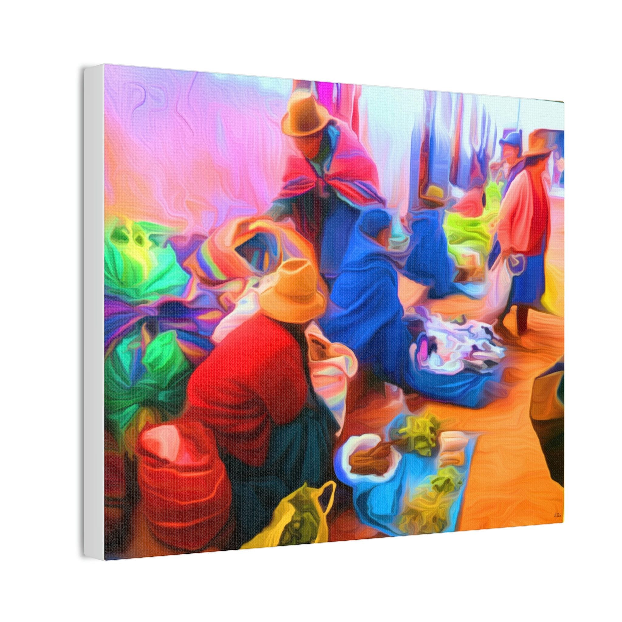 Peru Art Canvas| Peru Market Art Canvas| Peru Painting| Peru Art| South ...