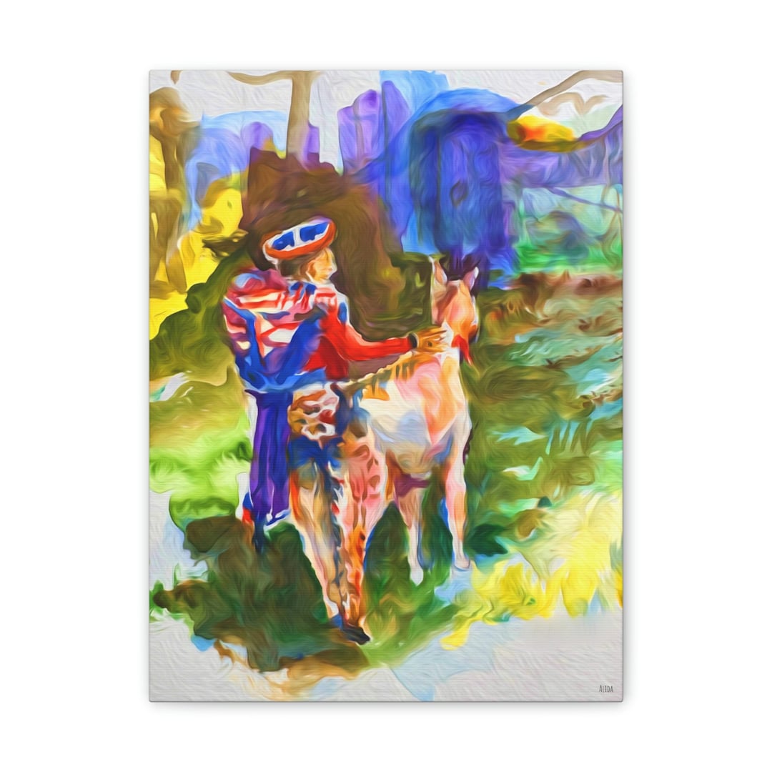 Peru Art| Peru Woman Walking Painting| Peru Lover| Peru Gift| Peru Wall ...