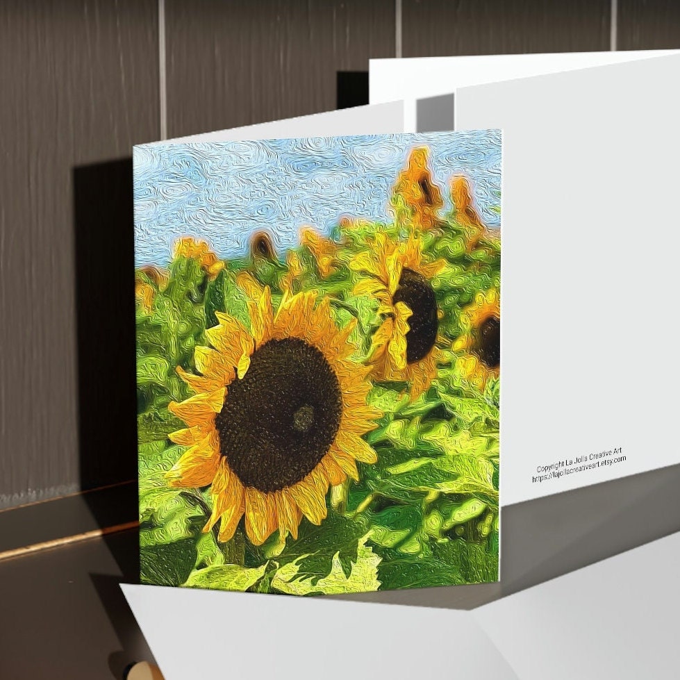 Sunflower Greeting Card Sunflower Cards Sunflower Note Cards Sunflower ...
