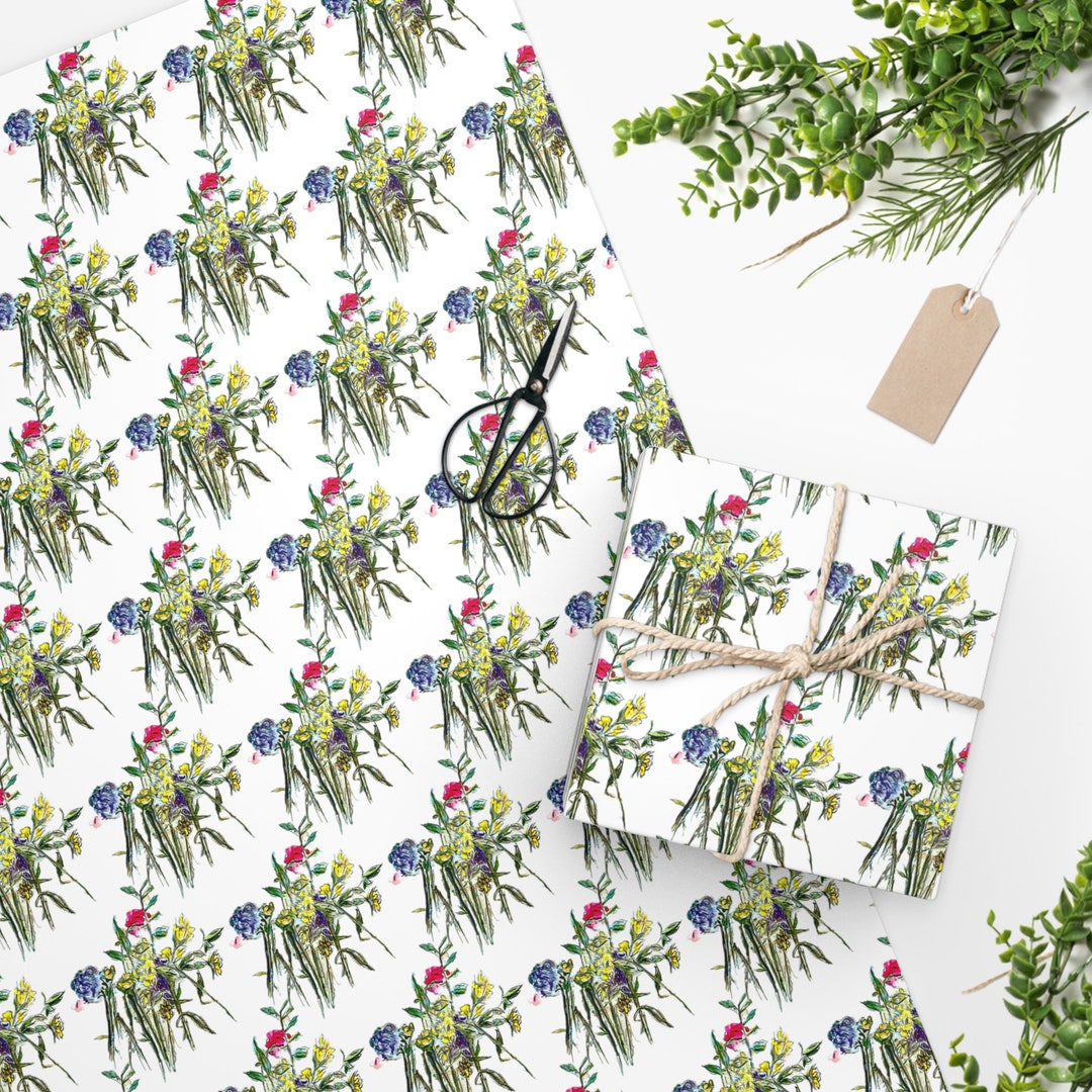 Wildflower Wrapping Paper Wildflower Wrapping Flower Wrapping Paper ...
