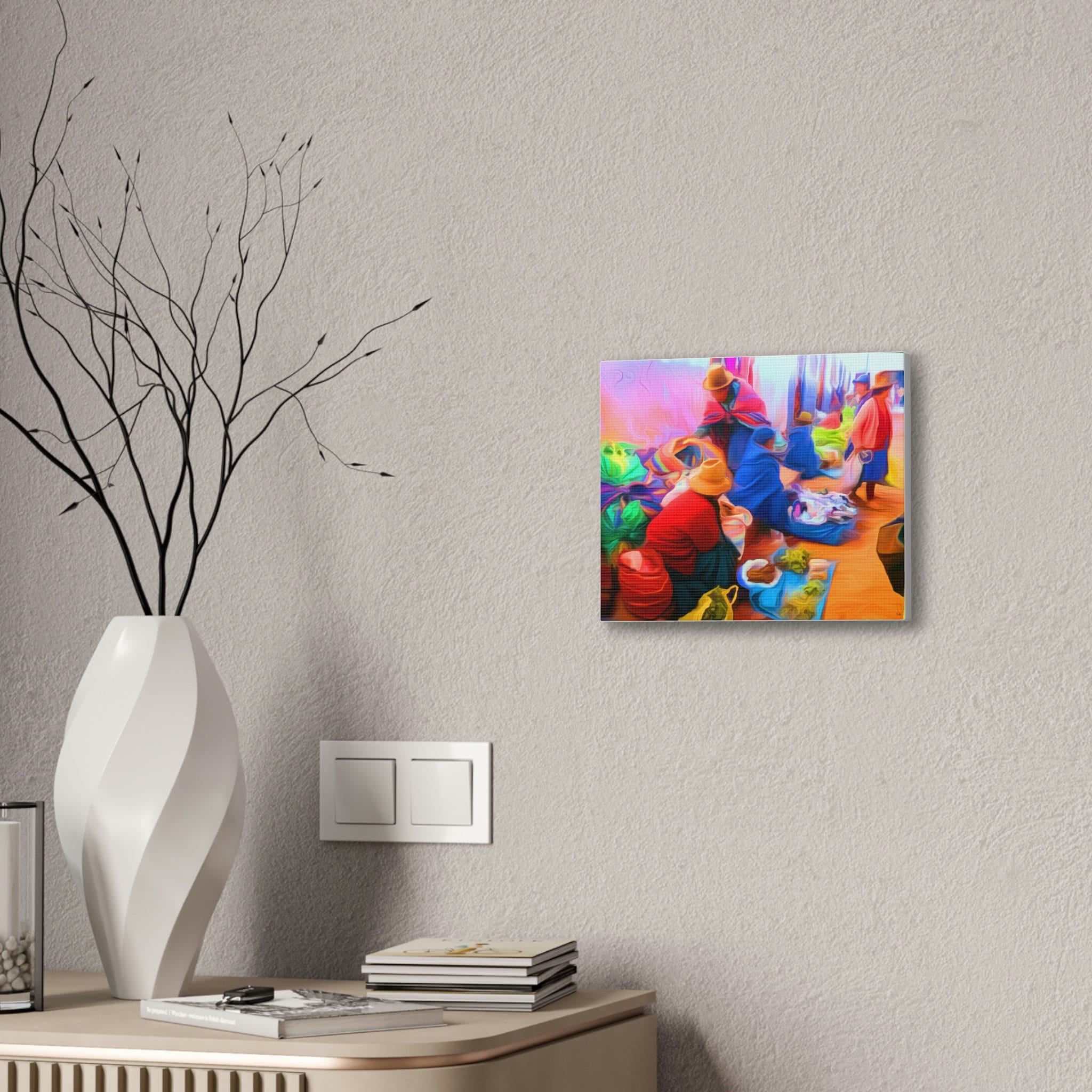 Peru Art Canvas| Peru Market Art Canvas| Peru Painting| Peru Art| South ...