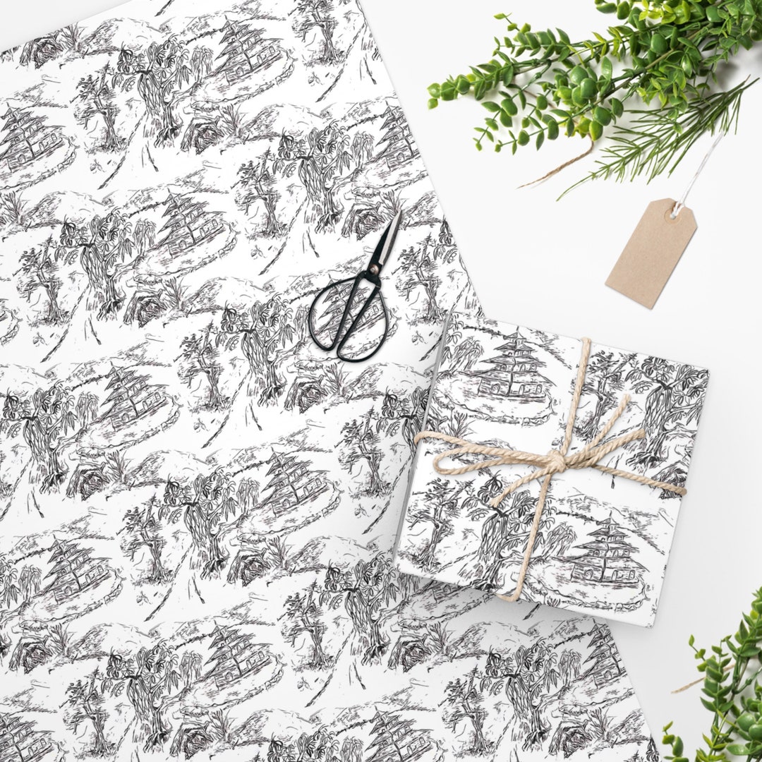 Chinese Toile Wrapping Paper| Chinese Gift Wrap| Chinese Wrapping ...