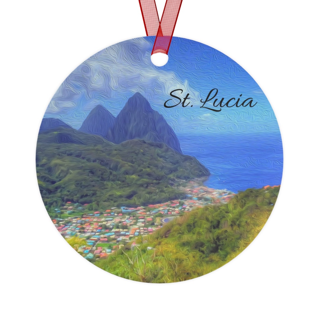 St. Lucia Ornament, St. Lucia Carribean Christmas Ornament, St. Lucia ...