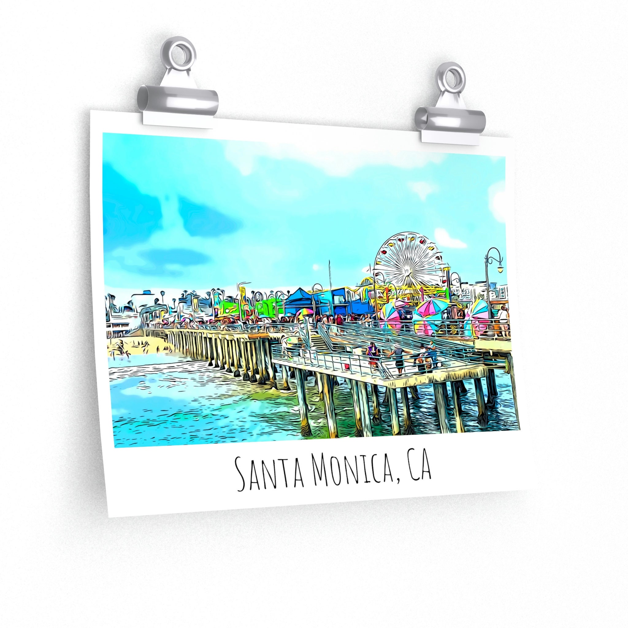 Santa Monica (santa Monica, CA) Poster, Santa Monica Art, Santa Monica ...