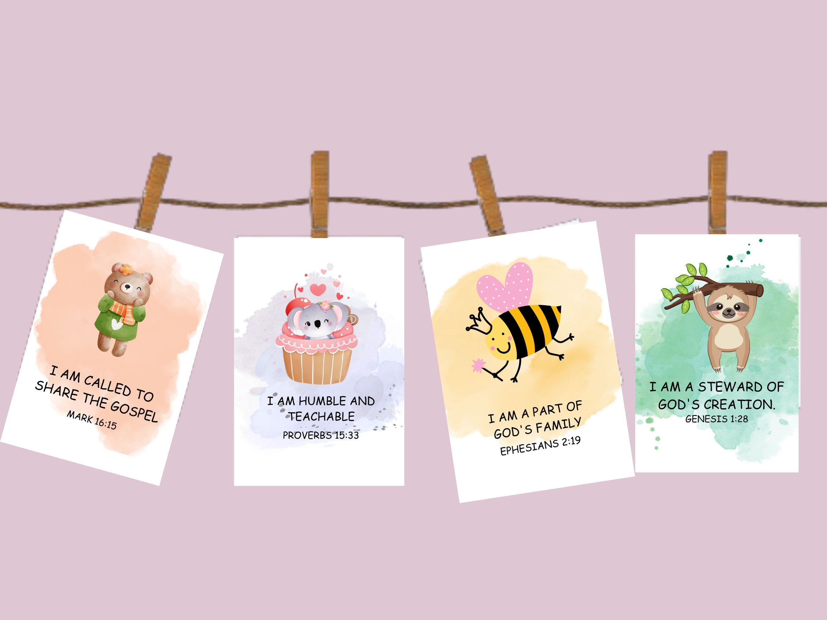 Printable Bible Affirmations for Kids, Daily Positive Bible ...
