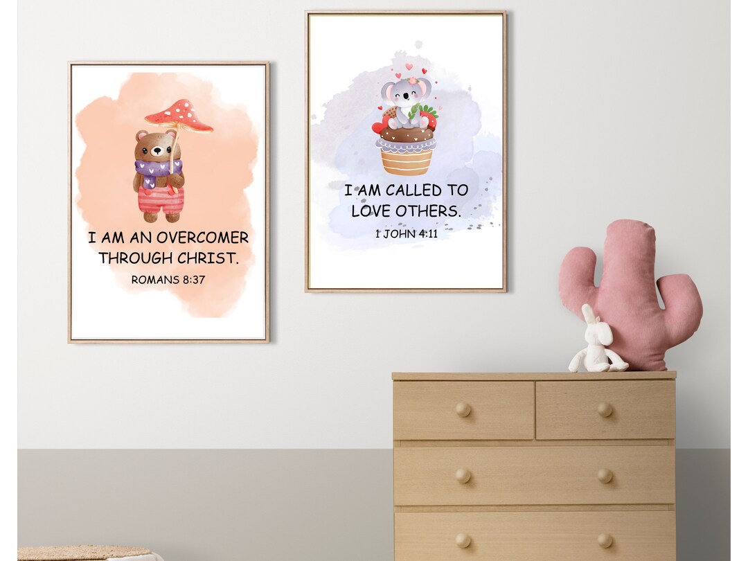 Biblical Affirmation Cards for Kids Printable, Children Positive ...