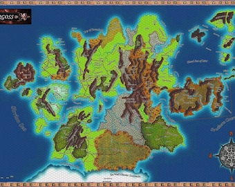 Khorvaire eberron Map in PNG Format W/ Numbered Hexes AD&D Dungeons and ...