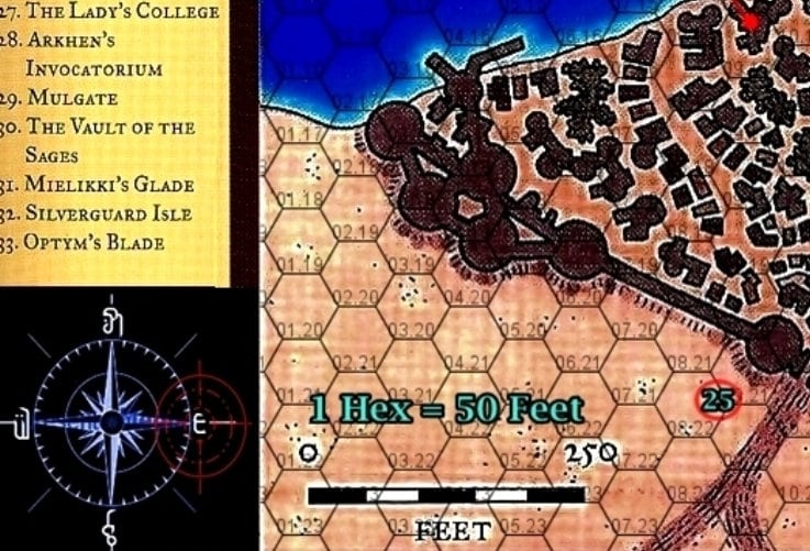 Silverymoon (faerun / Forgotten Realms) Map W/ Numbered Hexes - AD&D ...
