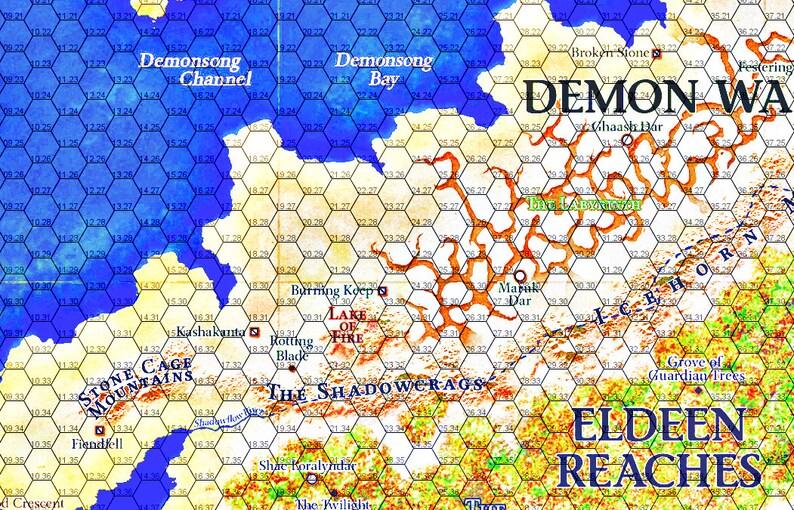 Khorvaire Map - Eberron Dungeons and Dragons With Numbered Hexes (PNG ...