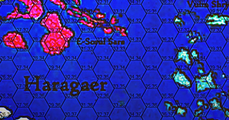 Arda and Middle Earth Map in PNG Format W/ Numbered Hexes - Use It for ...