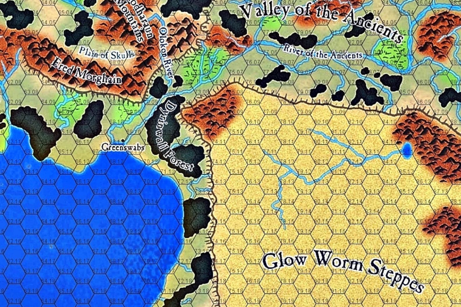 Judges Guild Campaign Map in PNG Format W/ Numbered Hexes - AD&D ...