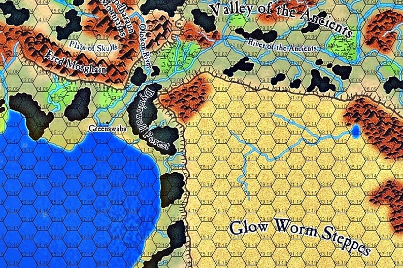 Judges Guild Campaign Map in PNG Format W/ Numbered Hexes - AD&D ...