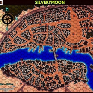Silverymoon (faerun / Forgotten Realms) Map W/ Numbered Hexes - AD&D ...