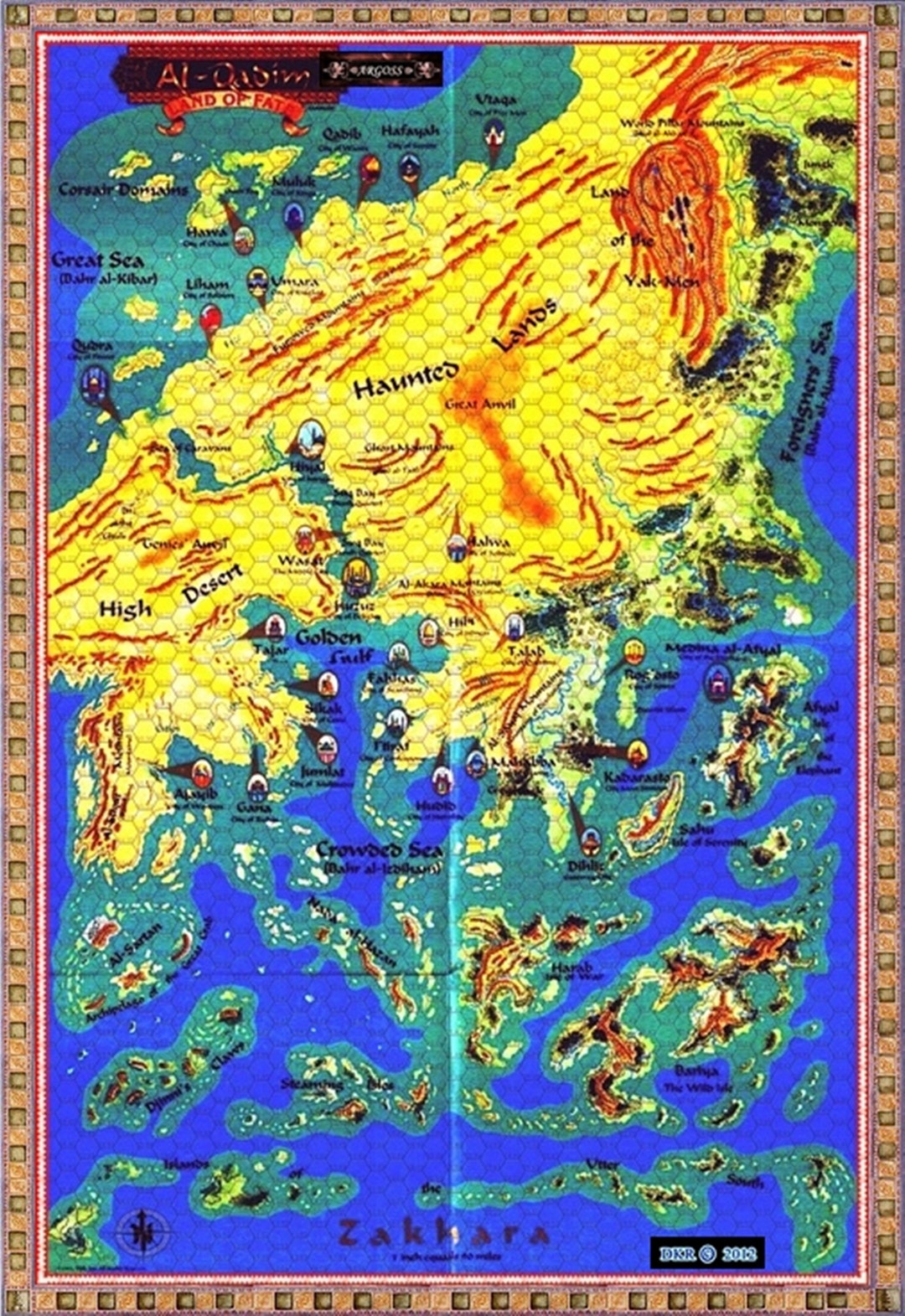 Al Qadim Map in PNG Format W/ Numbered Hexes - AD&D Dungeons and ...