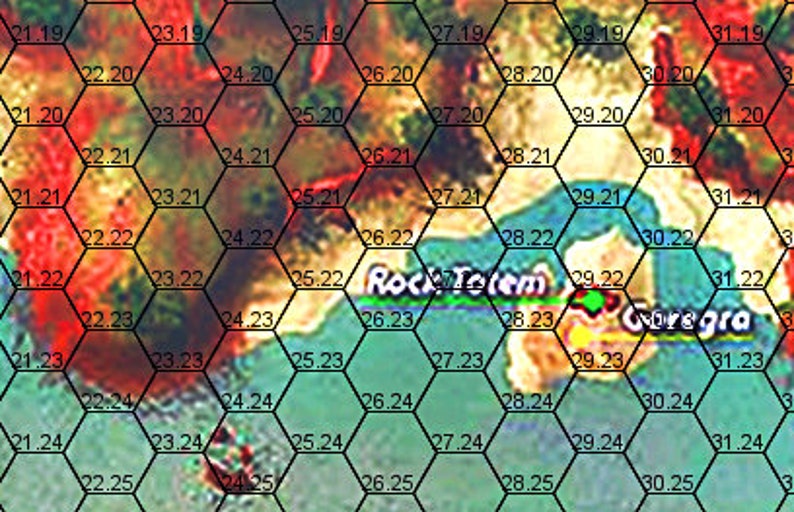 Mapa de Ataraxia Haven en formato PNG con hexágonos numerados AD&D ...