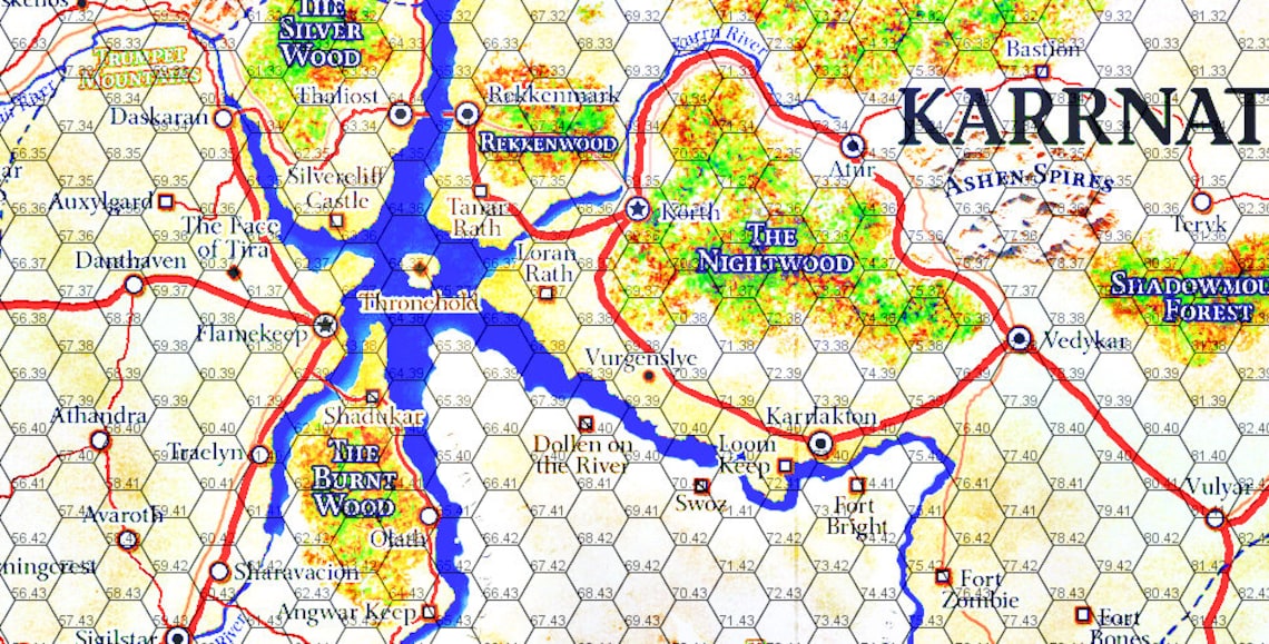 Khorvaire (eberron) Map in PNG Format W/ Numbered Hexes - AD&D Dungeons ...