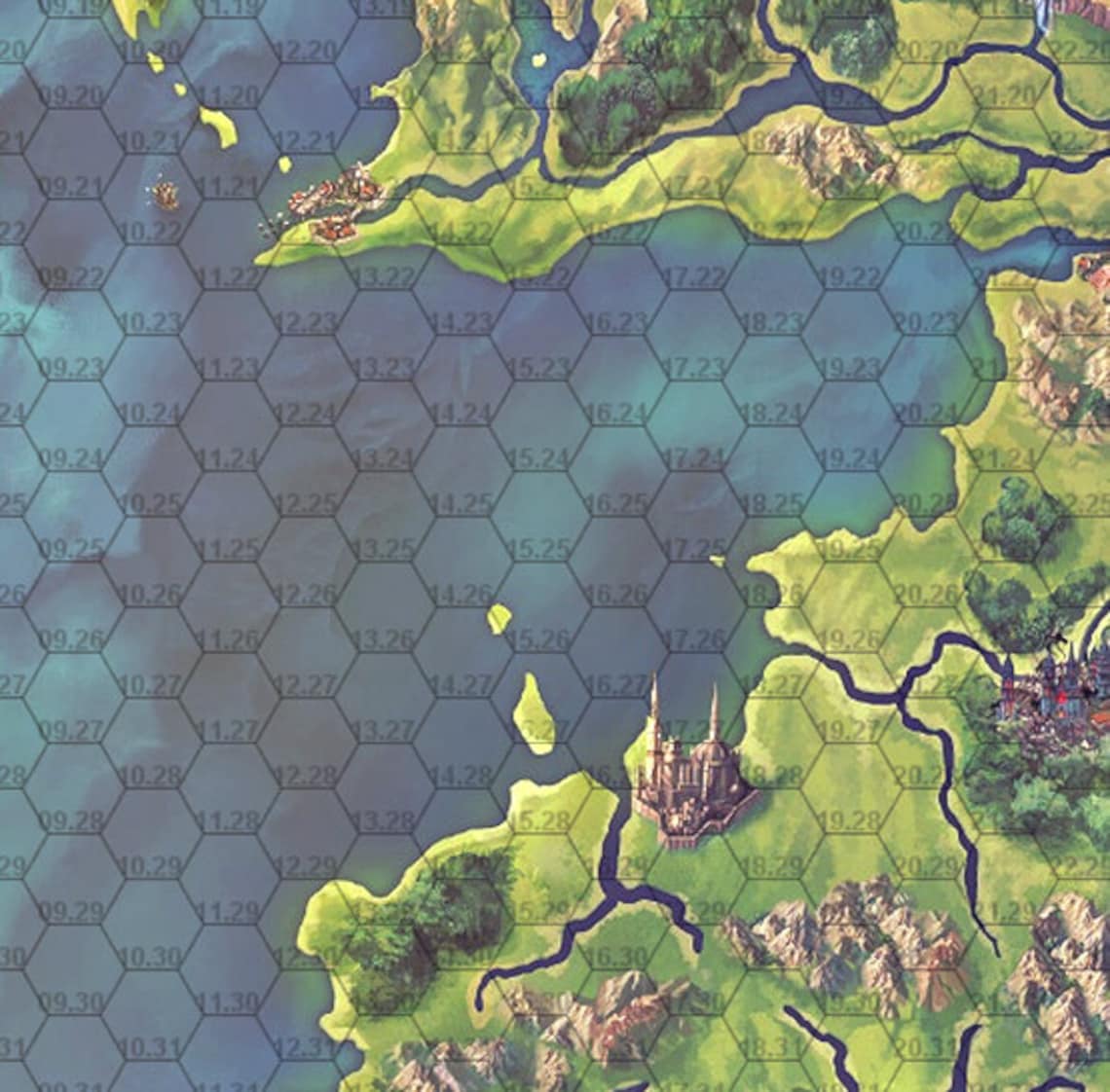 Golarion - Inner Sea World Map in PNG Format W/ Numbered Hexes ...