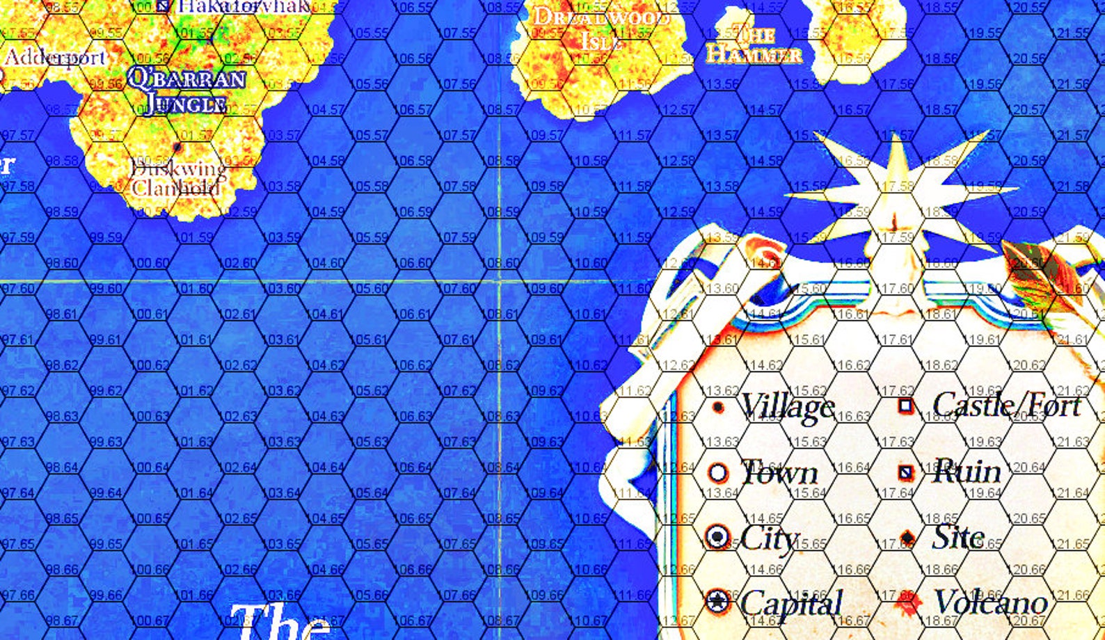 Khorvaire (eberron) Map in PNG Format W/ Numbered Hexes - AD&D Dungeons ...