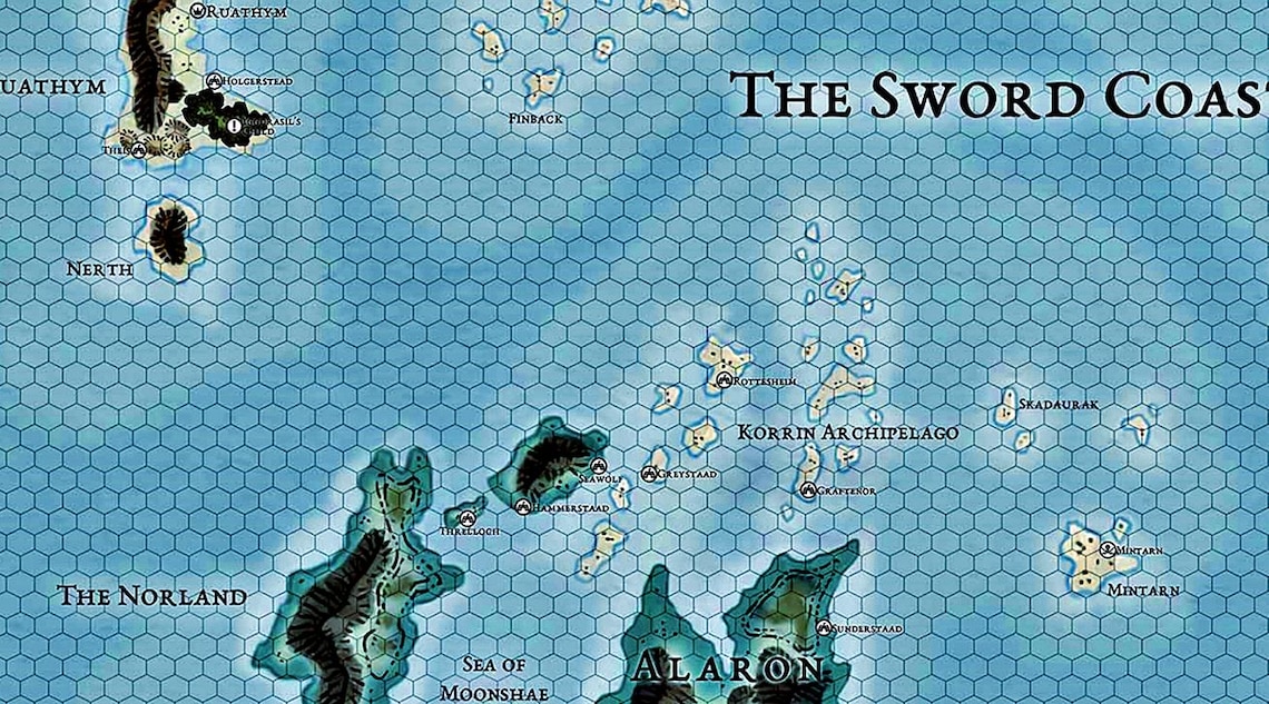 Faerun Map - Forgotten Realms D&D, Hexed (digital Download) - Etsy