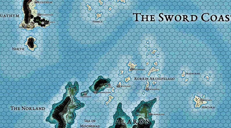 Faerun Map - Forgotten Realms D&D, Hexed (digital Download) - Etsy
