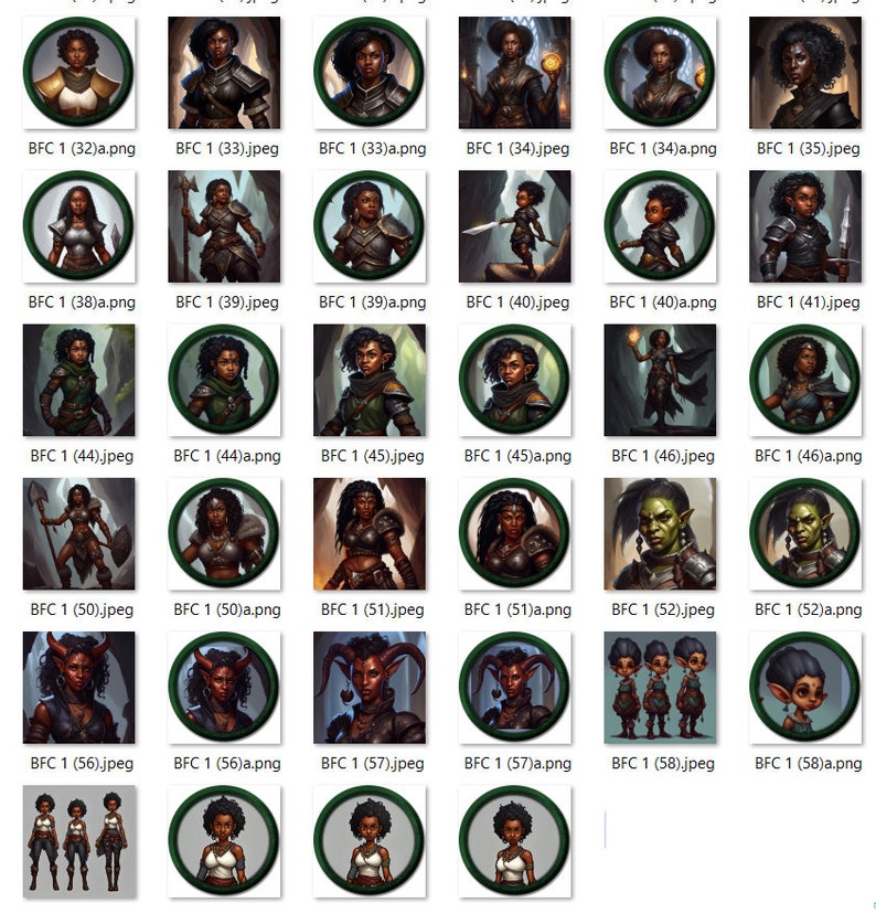 62 Original Black Female Dungeons & Dragons / Pathfinder Characters ...